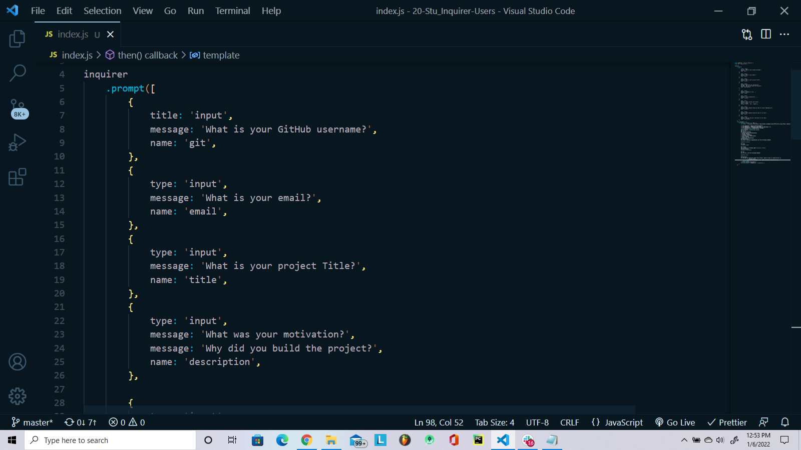 GitHub - SirRel1/Inquirer_CLI: A README.md generator that receives ...