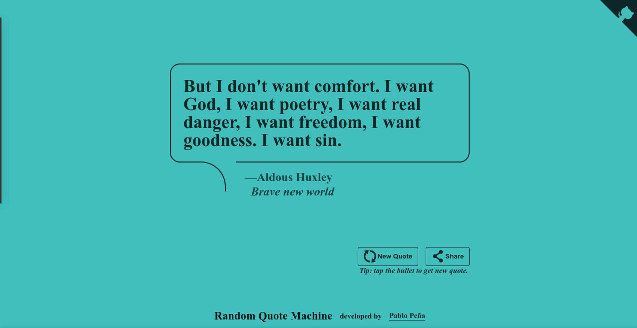 GitHub - PabloPenia/random-quote-machine: Random quote generator made ...