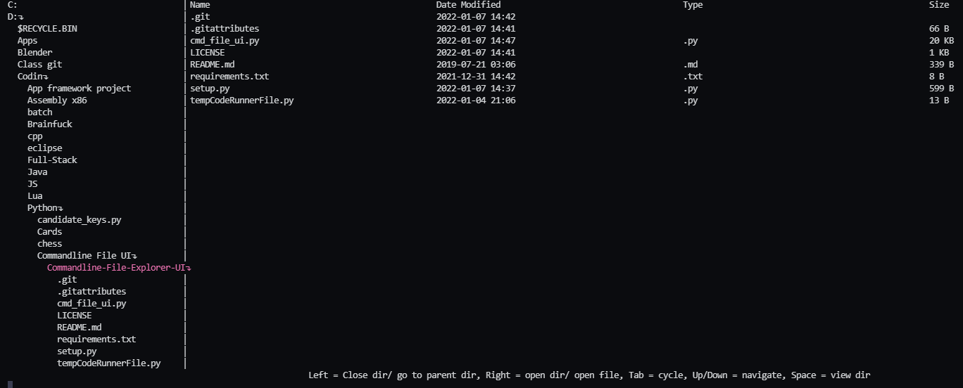 GitHub - JamFactoryInc/Commandline-File-Explorer-UI: Navigate your ...