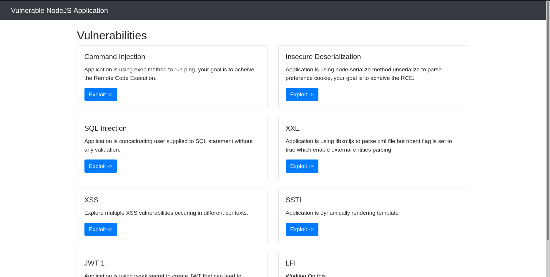 GitHub - payatu/vuln-nodejs-app