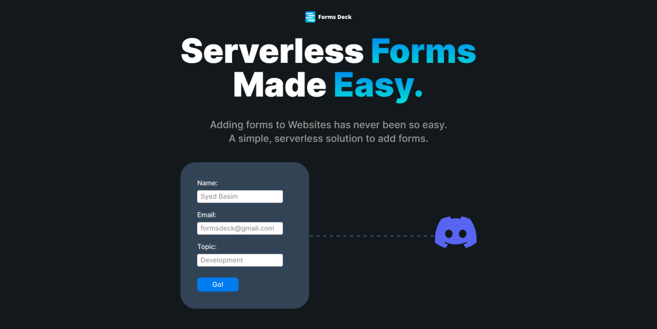 GitHub - thesyedbasim/formsdeck: Easy way to integrate forms with discord.