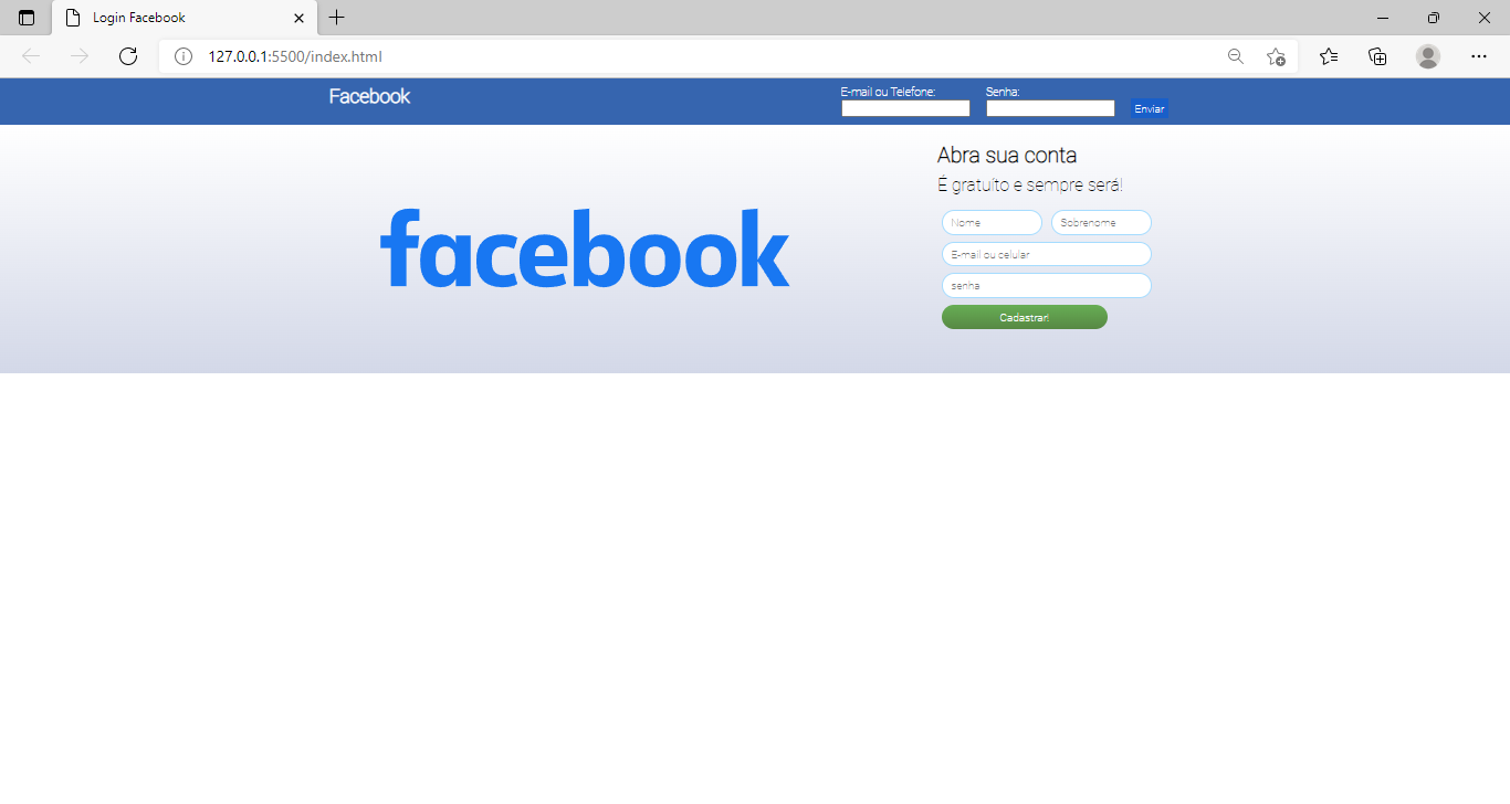 GitHub - Eldio-Neto/Faccebook-HTML-CSS: Recriei a pagina antiga do ...