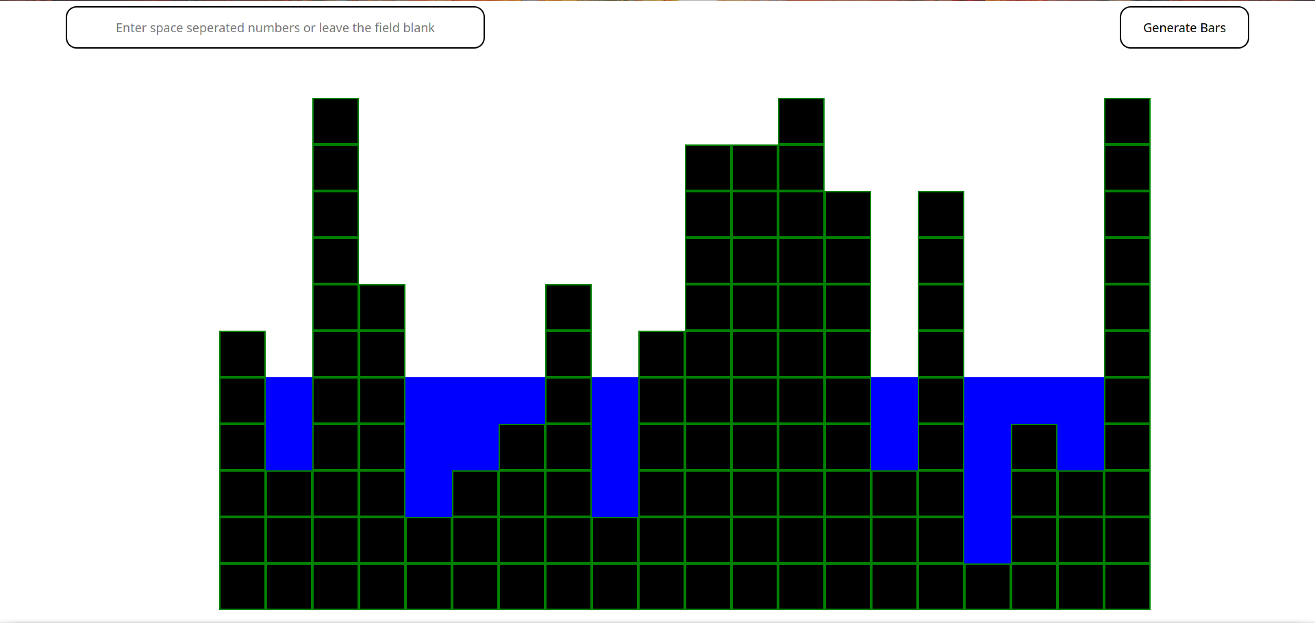 GitHub - PriyanshuSharma23/trap-rain-water-visualizer: Visualisation of ...
