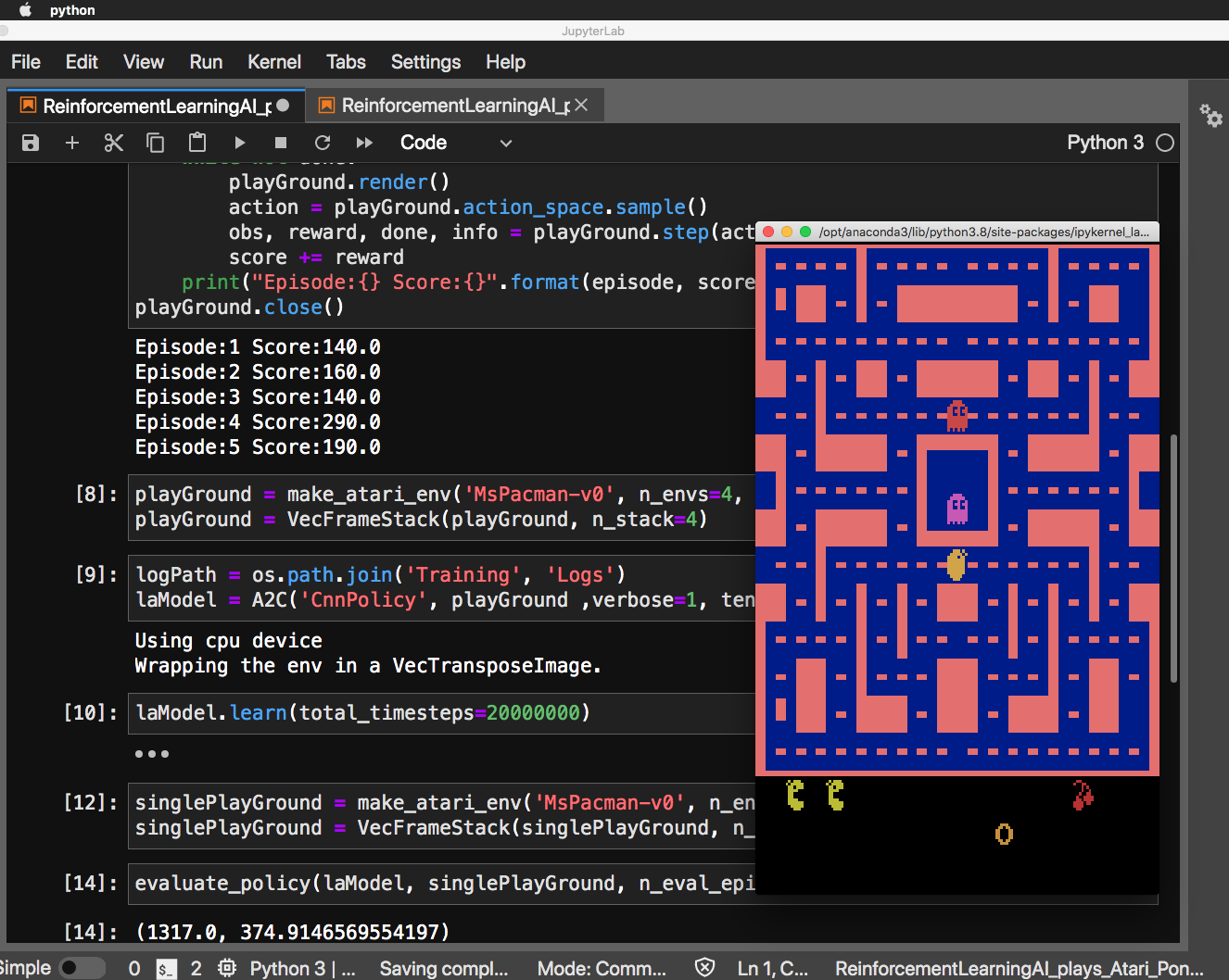 GitHub - AnuraagRath/A.I-learns-to-play-Atari-MsPacman-ReinforcementLearning: Using the ...
