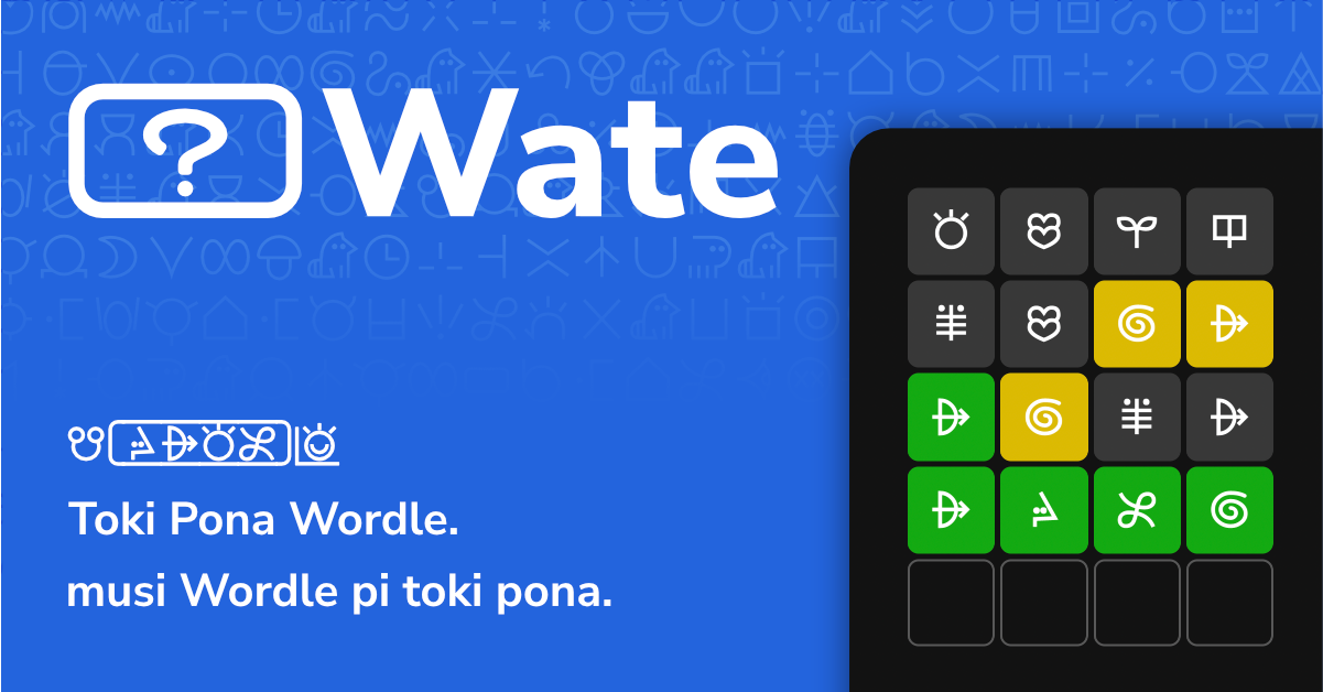 GitHub - nsmaciej/wate: Toki Pona Wordle