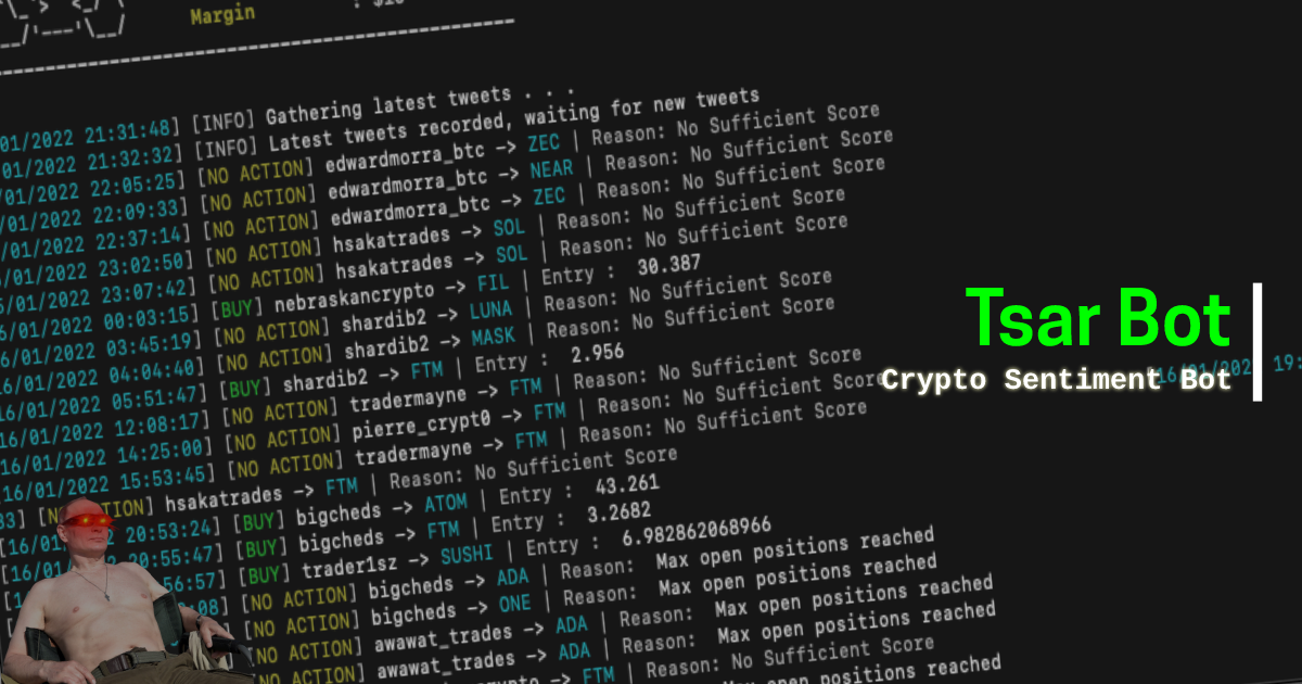 GitHub - hilmiazizi/Tsar-Bot: Crypto auto trade bot that use sentiment analysis from twitter