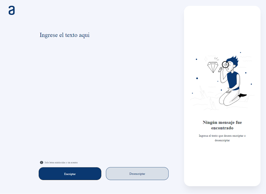 GitHub - ernesto-developer/alura-Challenge-encriptador: Encriptador y desencriptador de texto web.
