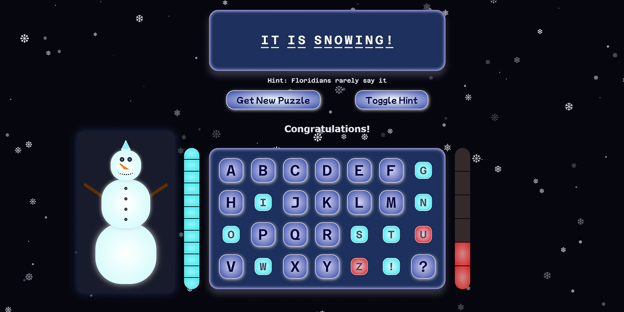 GitHub - bneuswanger/Snowman: Variation on the popular 'hangman' game ...