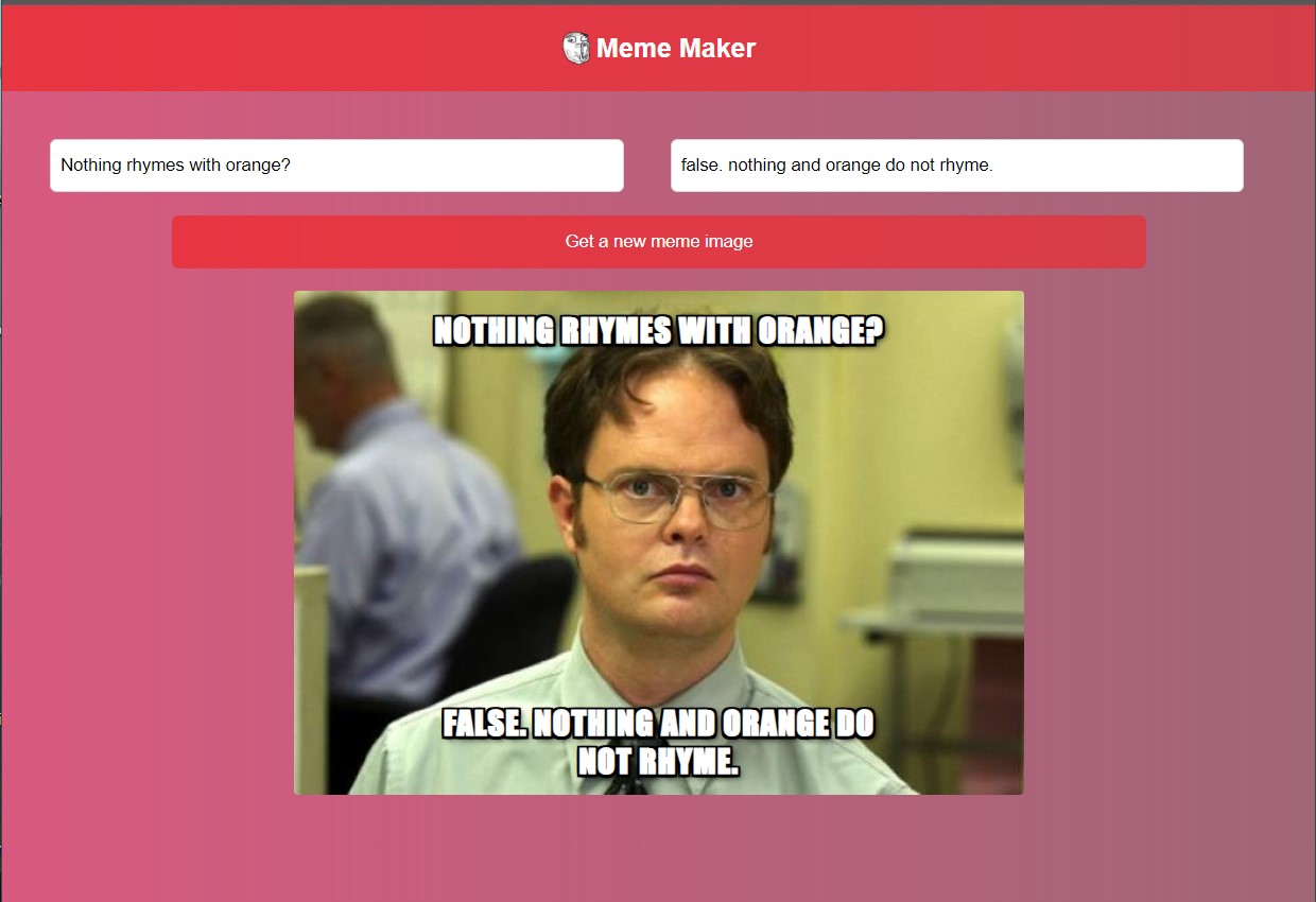 GitHub - Amman-B/meme-maker: A meme maker that uses an API to receive random images. Users can ...