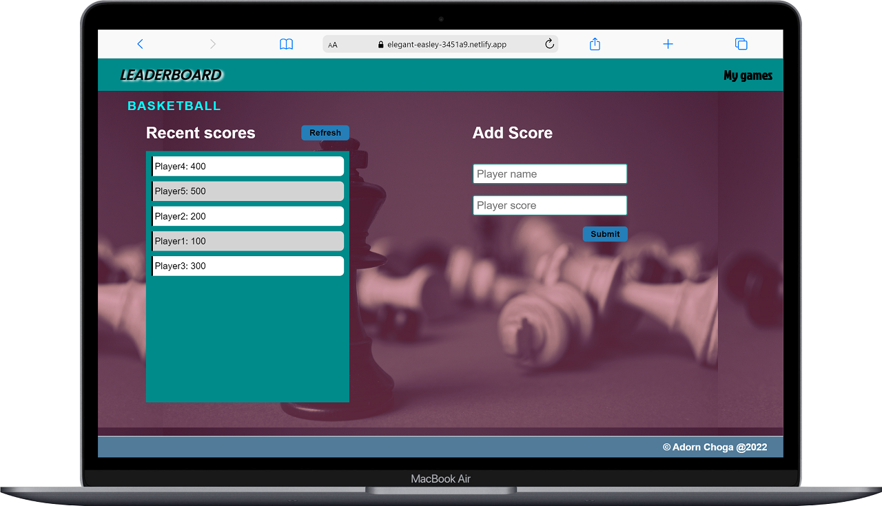 GitHub - AdornChoga/Leaderboard: The leaderboard is a website for ...