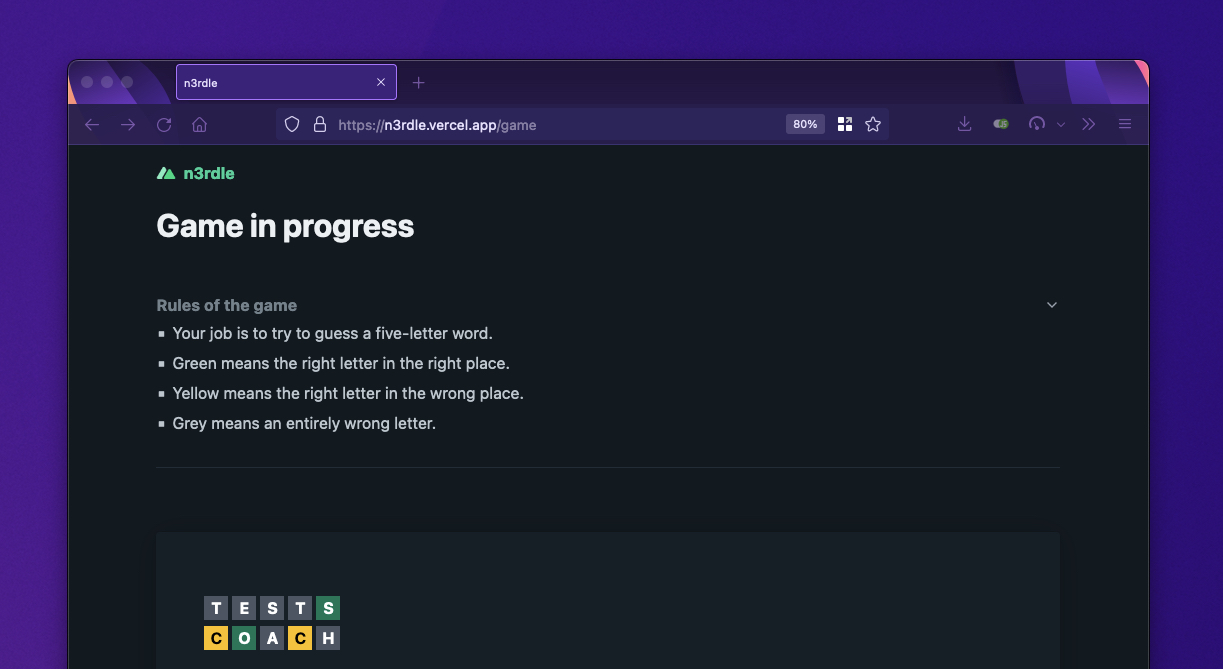 GitHub - danielroe/n3rdle