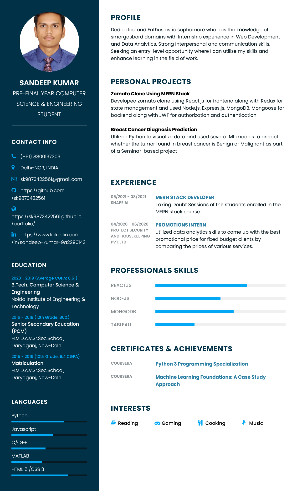 GitHub - sandykr01/React_Resume_Builder: Created with CodeSandbox