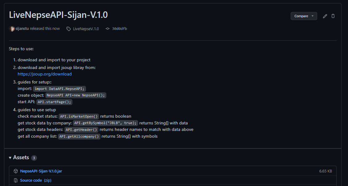GitHub - sijanstu/NepseAPI: First NepseAPI just for JAVA