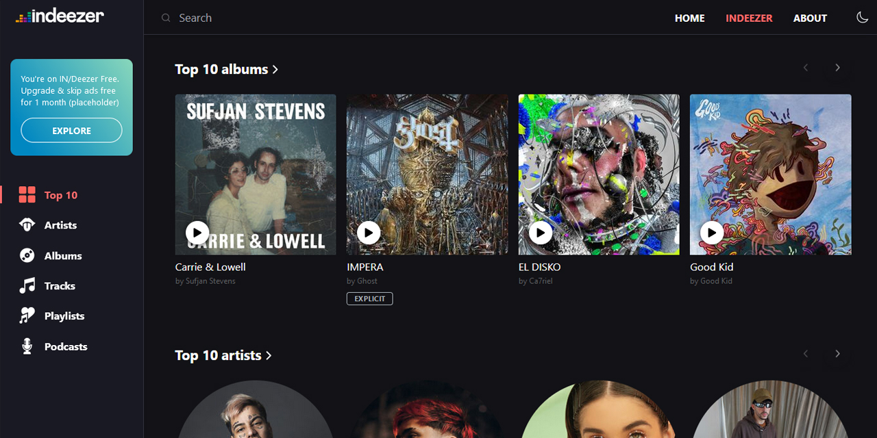 GitHub - bernardjp/indeezer-react: A simple SPA made to learn React with TypeScript, and to ...