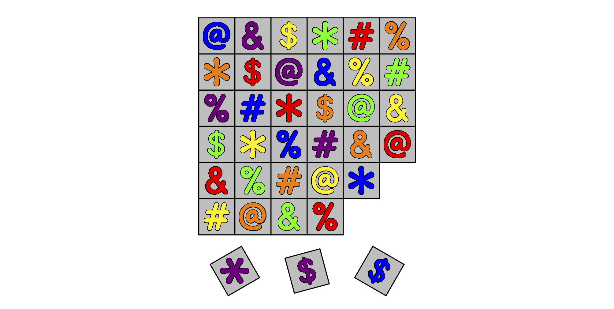 GitHub - michaelpatrickpurcell/grawlix: An abstract strategy game based on the 36 Officers Problem.