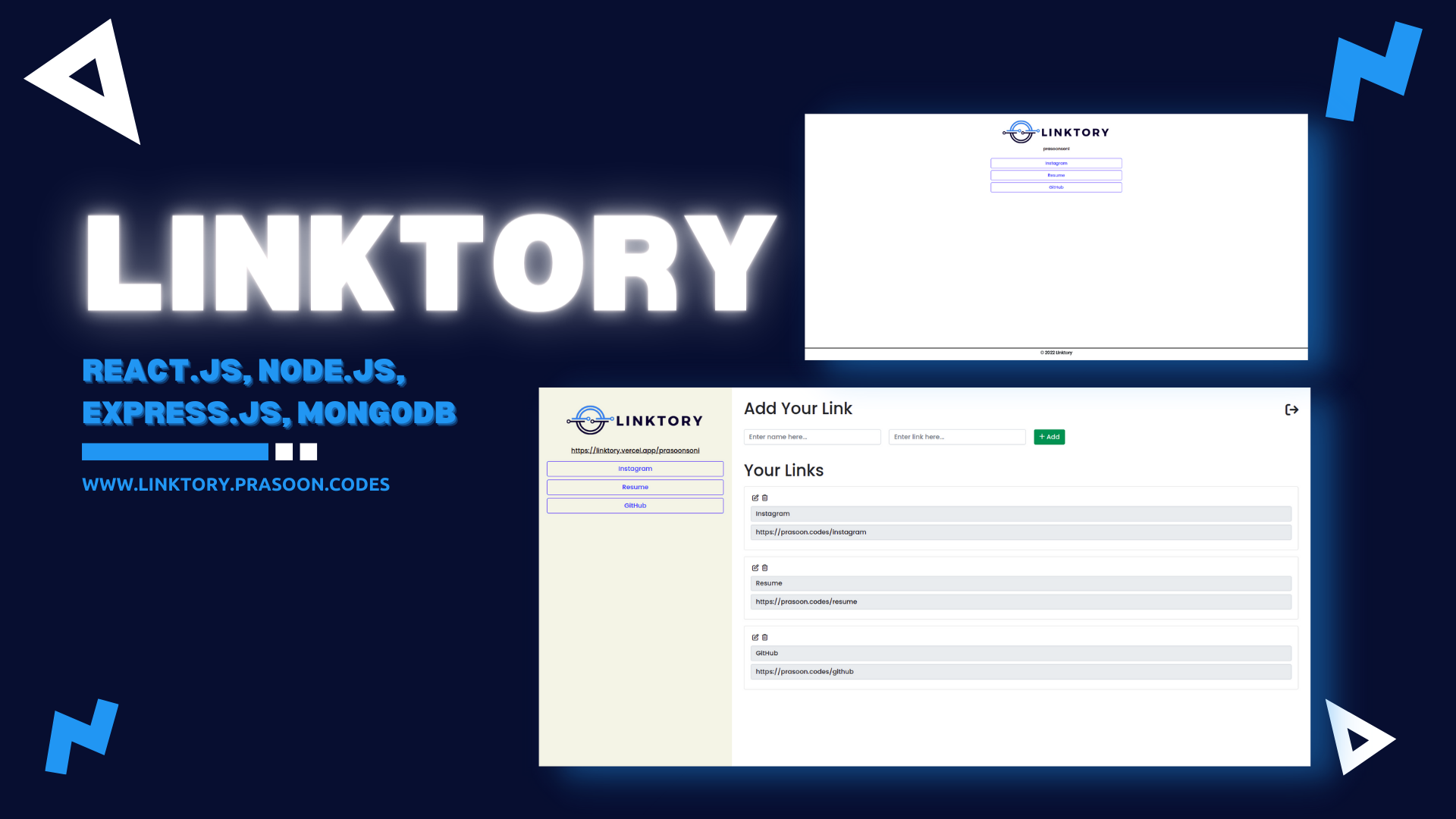 GitHub - prasoonsoni/Linktory-Frontend: Having problem sharing different links?? Just share one ...
