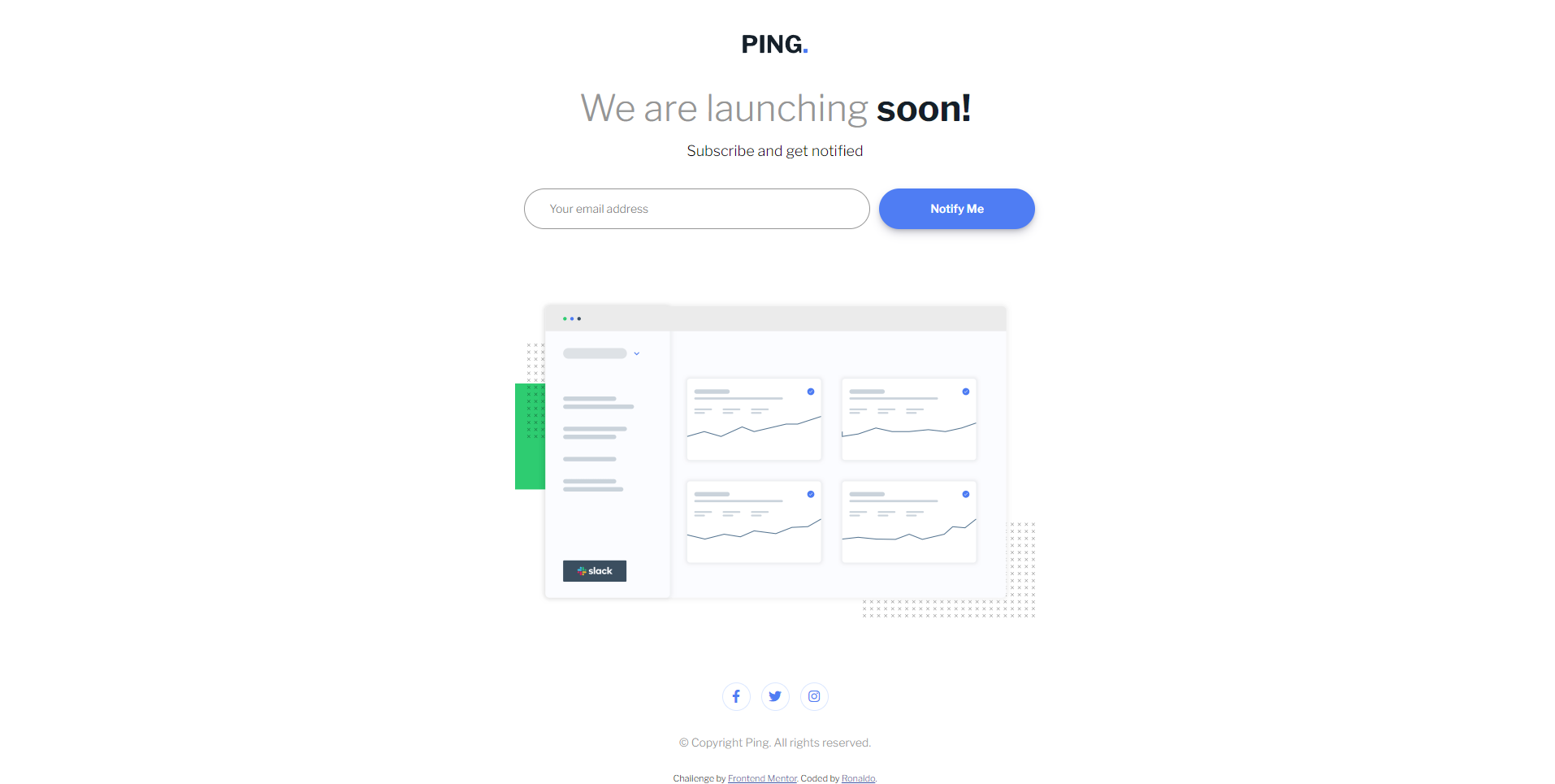 Github Marckesin Ping Single Column Coming Soon Page Frontend Mentor Challenge Ping Coming