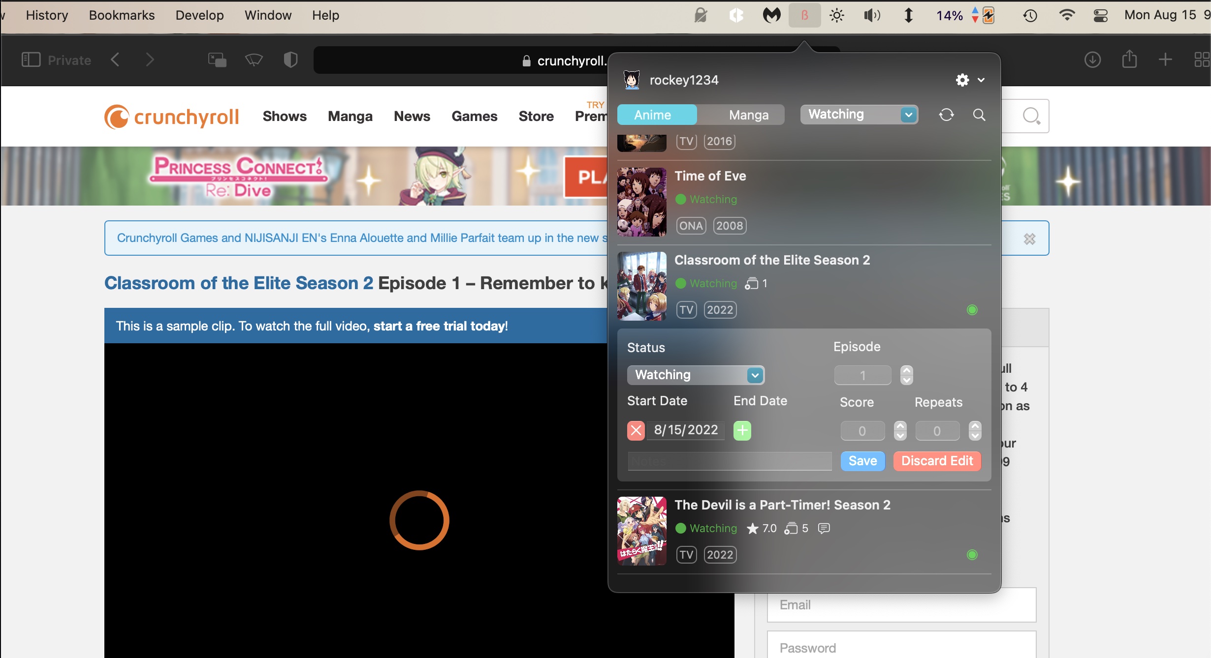 Github Jtcodes Blee Manage Anilist From Your Menu Bar