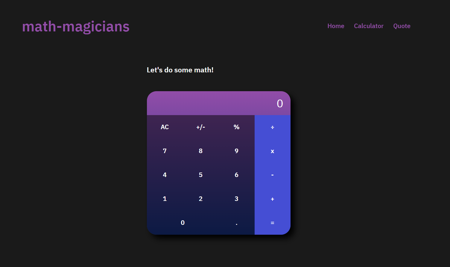 GitHub - melaniesigrid/math-magicians: "Math magicians" is a website ...