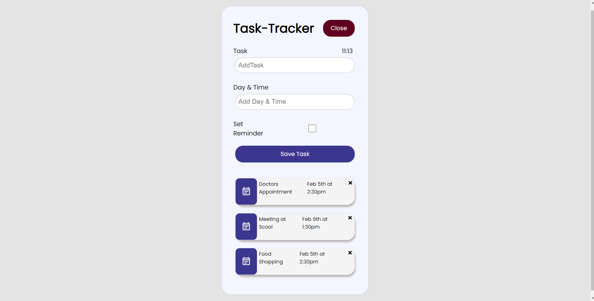 Github Zhekovdobri React Tasktracker App