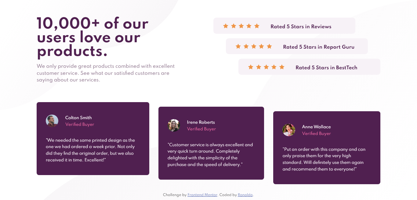 Github Marckesin Social Proof Section Frontend Mentor Chellenge Social Proof Section