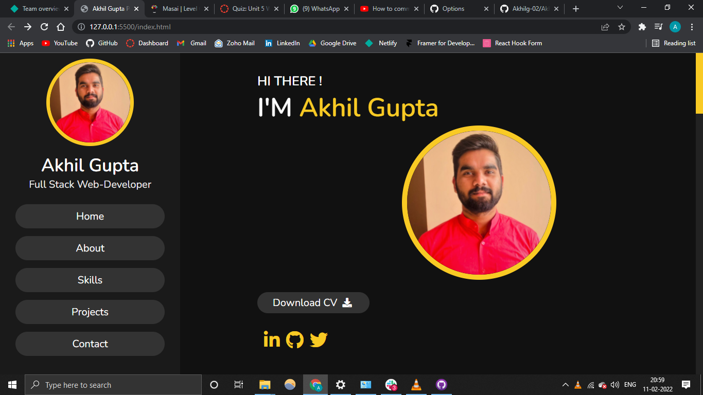 GitHub - Akhilg-02/Akhil_Portfolio: Get the look at my portfolio , It ...