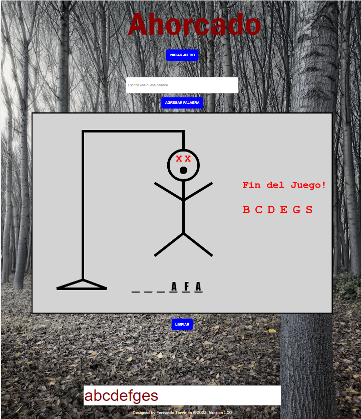 GitHub - fmtorrejon/ChallengeOne-02.Ahorcado: Challenge One - Proyecto 2 - Juego del Ahorcado