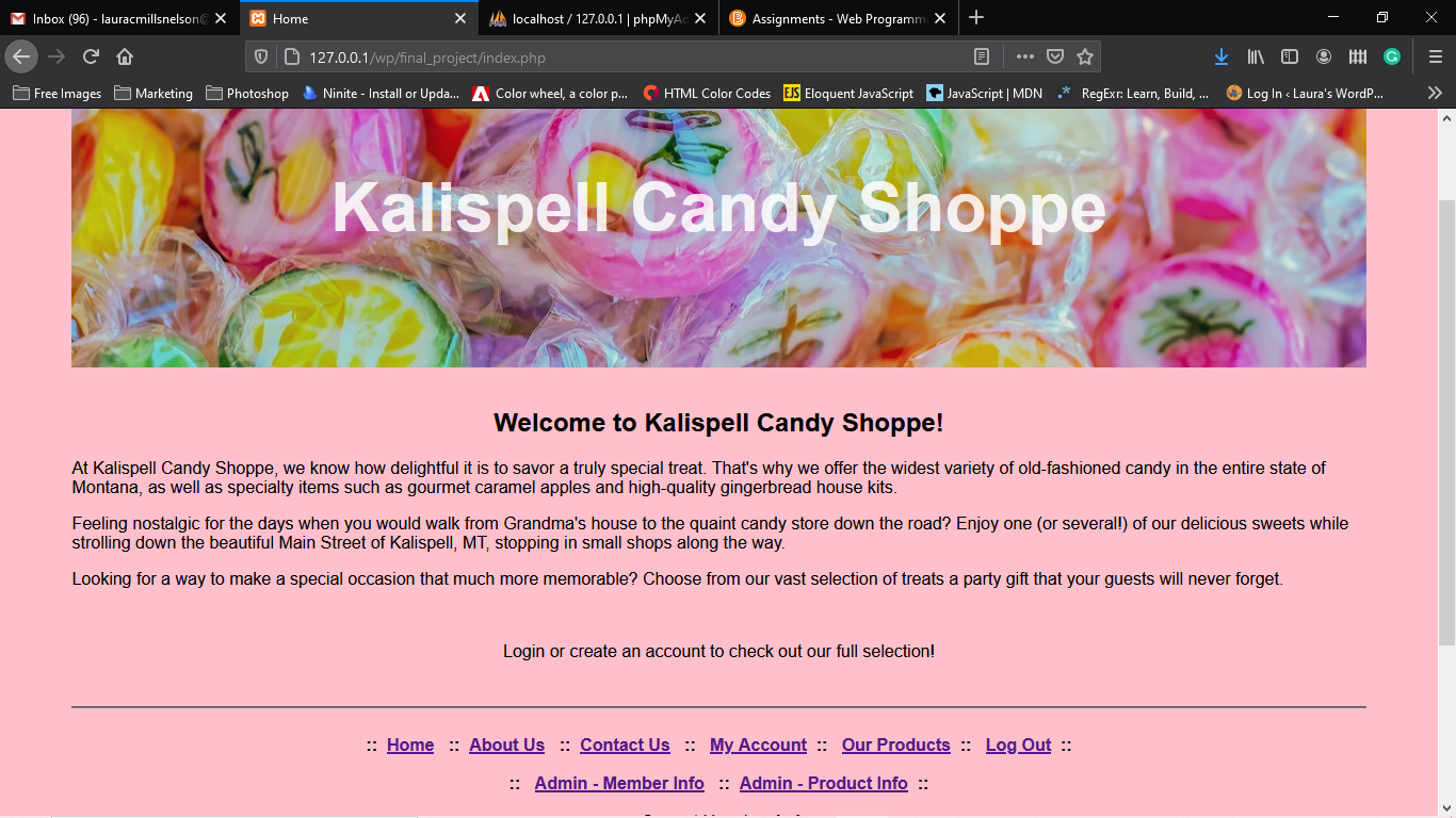 GitHub - mtnmaple/kalispell-candy-shoppe: Final Web Programming project ...