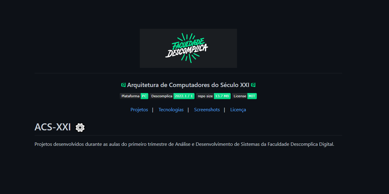 GitHub - Descomplica-ADS/ACSXXI: 🖥️ Material das aulas de Arquitetura de Computadores do Século ...