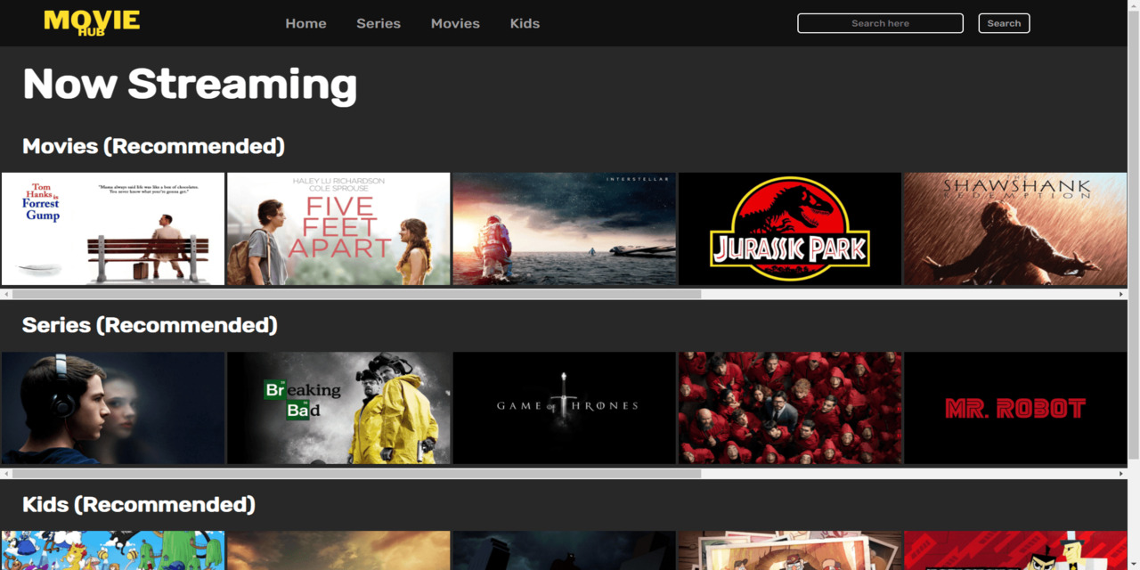 GitHub - Rajat-Uchiha/MovieHub: In this project I have tried to clone the interface of Netflix ...