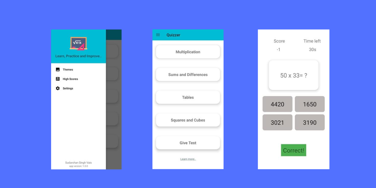 GitHub - sudarshan5171/Quizzer: Maths practice app