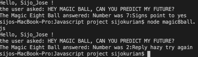 GitHub - Sijojkurian/magic8ball: javascript project that predicts your ...