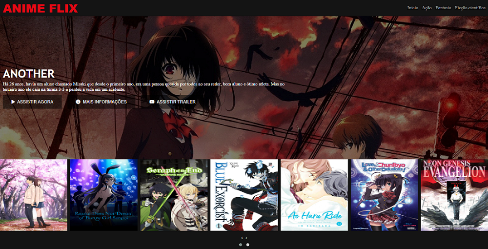 GitHub - EliasCintra/AnimeFlix: Recriando plataforma da Netflix para ...