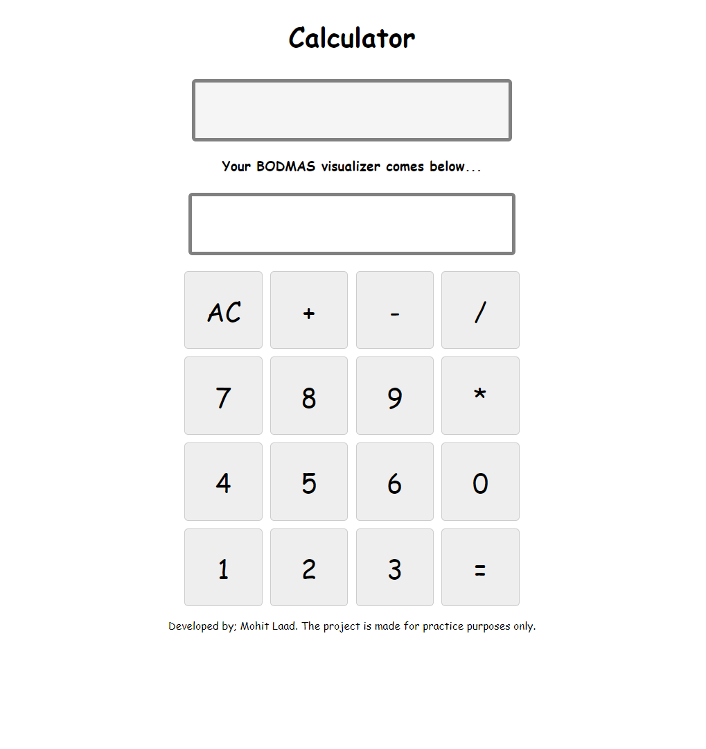 GitHub - mohitlaadiitd/BODMAS-Calculator: The project is made using ...