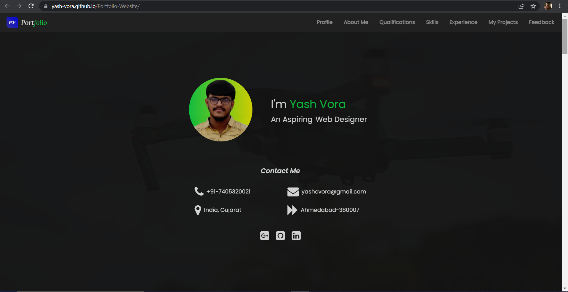 GitHub - Yash-Vora/Portfolio-Website: Portfolio Website