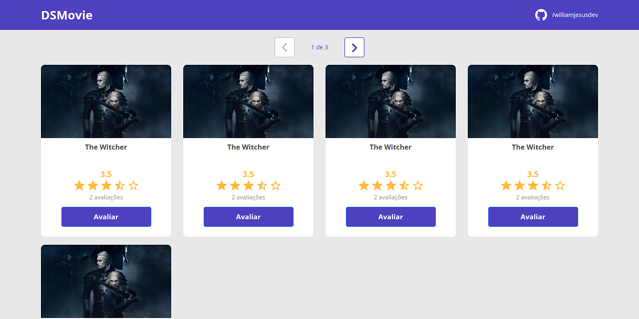 GitHub - williamjesusdev/DSMovie: Repositório criado com o projeto da Semana Spring React 7.0 da ...