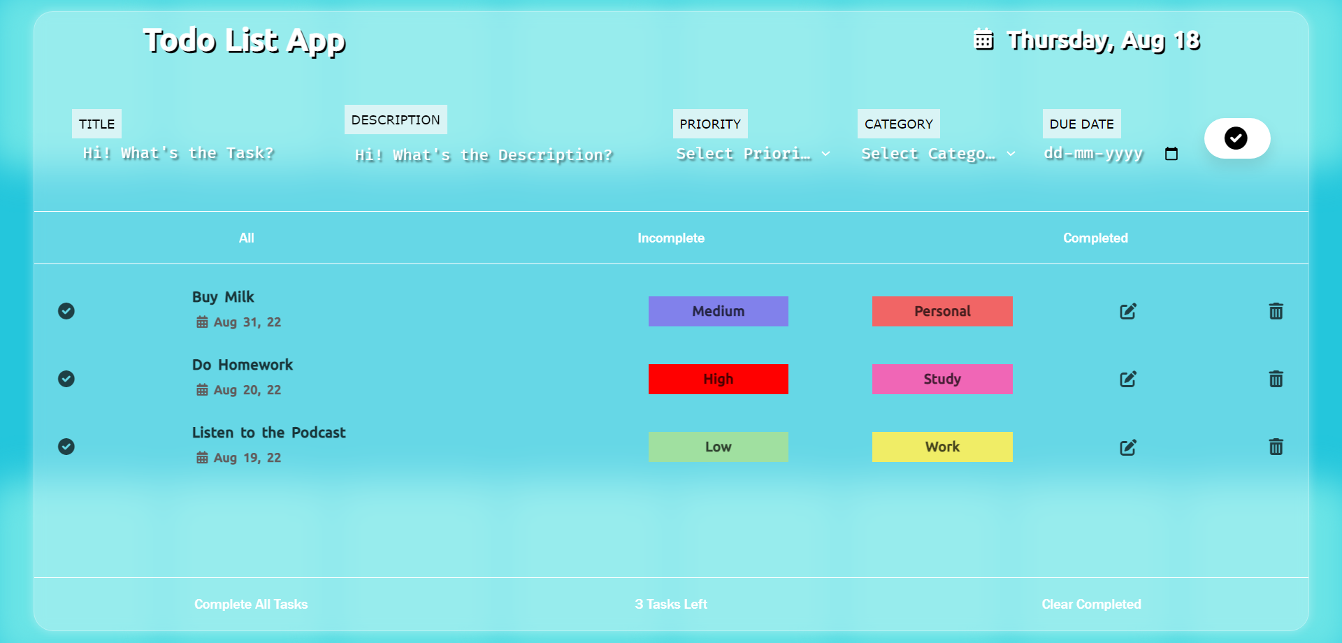 GitHub Ayush Kanduri FullStack Todo List Application This Project Is