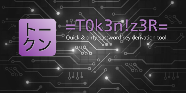 GitHub - swannty/tokenizer: Quick & dirty password key derivation tool.