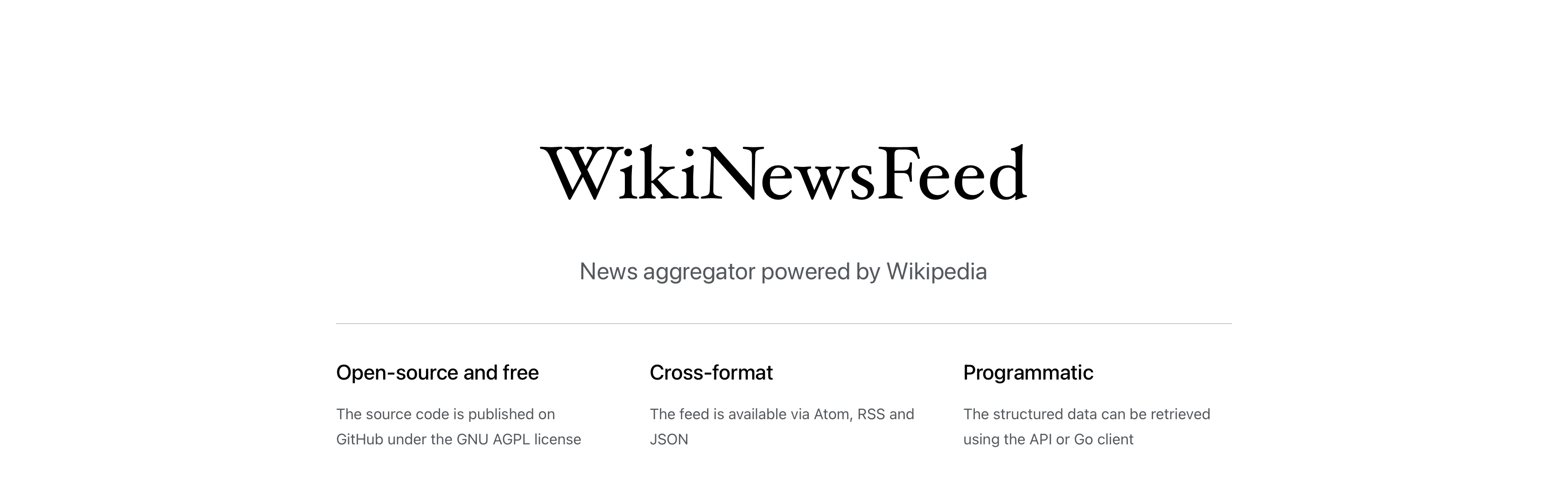 GitHub - WikiNewsFeed/wikinewsfeed: News aggregator powered by Wikipedia