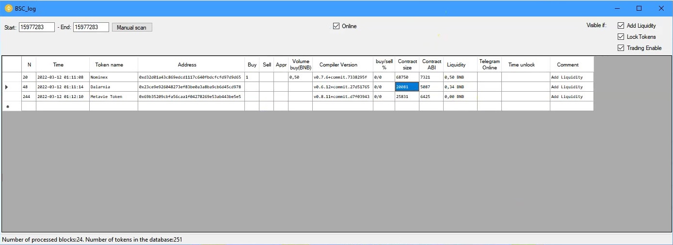 Github Ksasemada Bsc Log View Transactions Binance Smart Chain