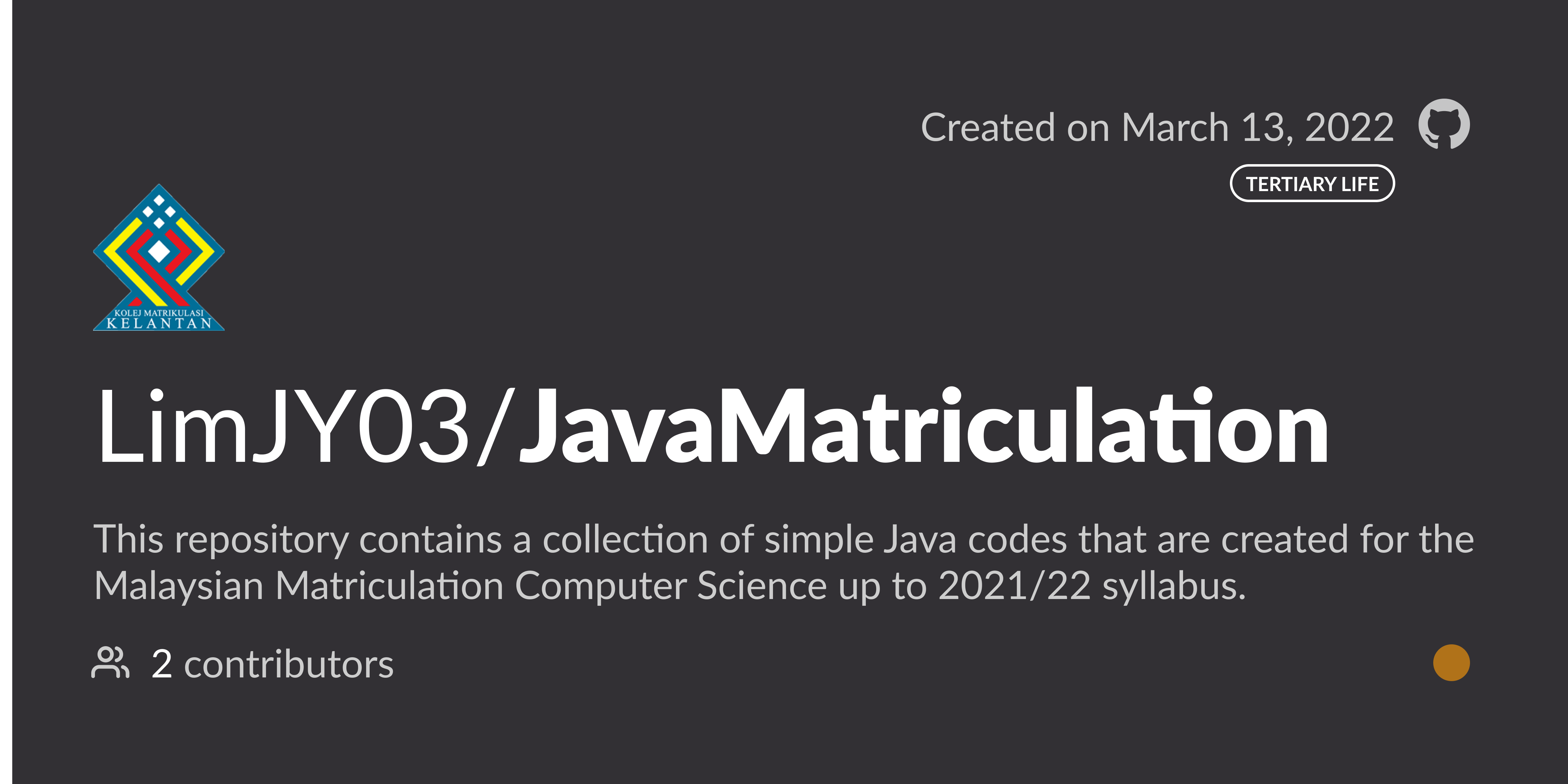 GitHub - LimJY03/JavaMatriculation: This repository contains a ...
