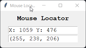 GitHub - m0rth4r0/Mouse_Locator: Location of the mouse and colours of the located pixel.