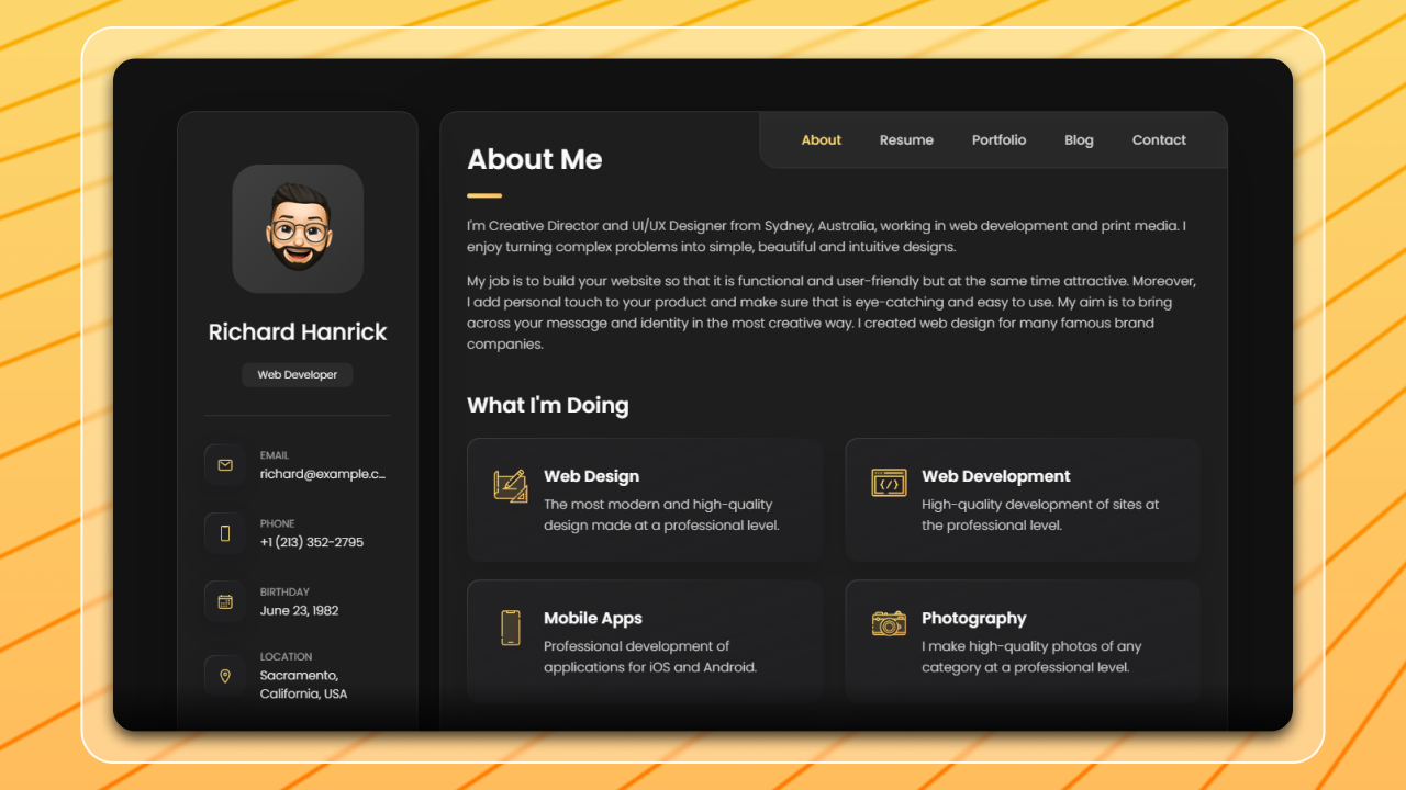 Issues Codewithsadee vcard personal portfolio GitHub
