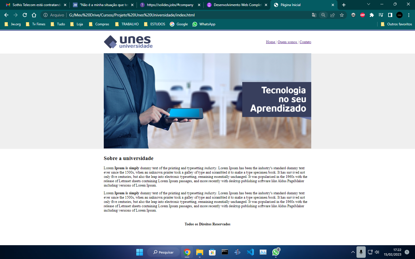 GitHub - jonatbom/Projeto-Unes-Universidade: Primeiro Projeto em Html