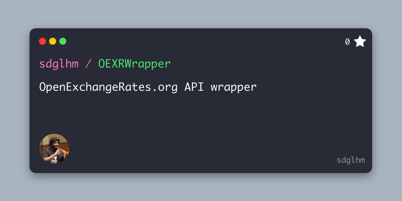 GitHub - sdglhm/OEXRWrapper: OpenExchangeRates.org API wrapper