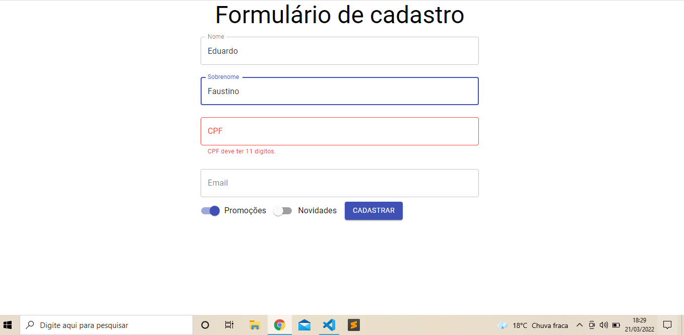 GitHub - EduhFaustino/Formulario-de-cadastro: Formulário em React ...
