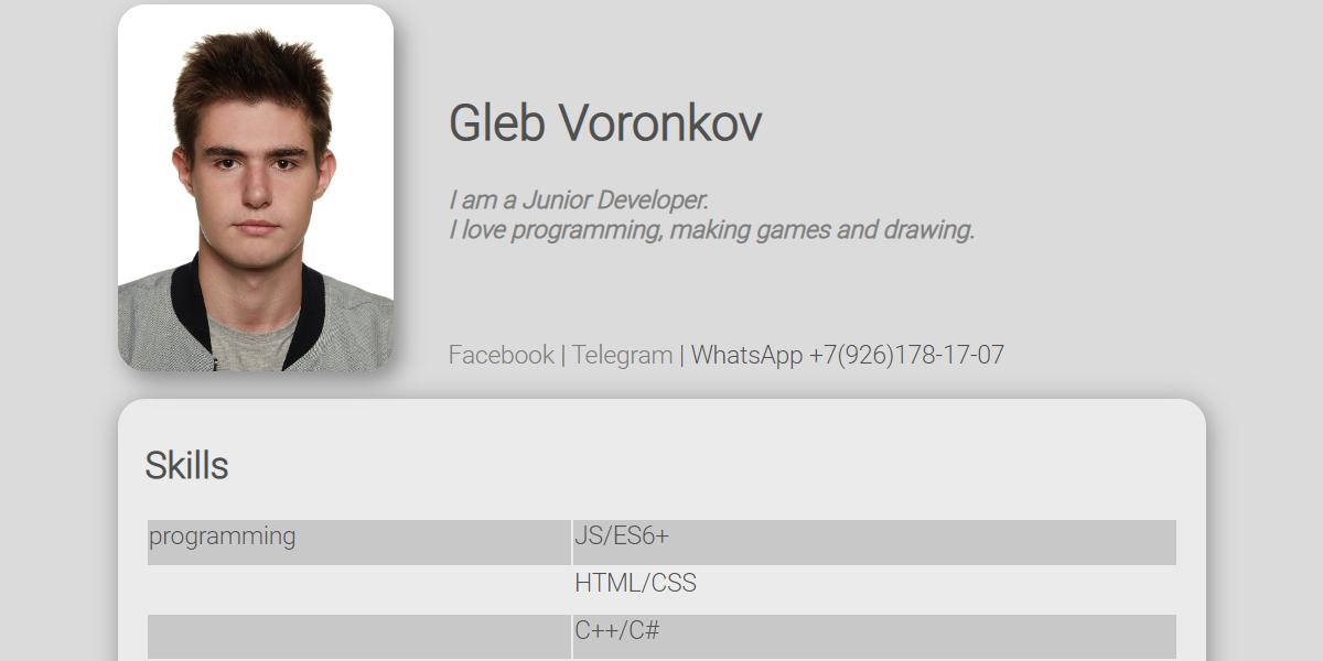 GitHub - GlebVoronkov03/Gleb-Voronkov-CV: This is my resume (CV) written in HTML5 and CSS3. It ...
