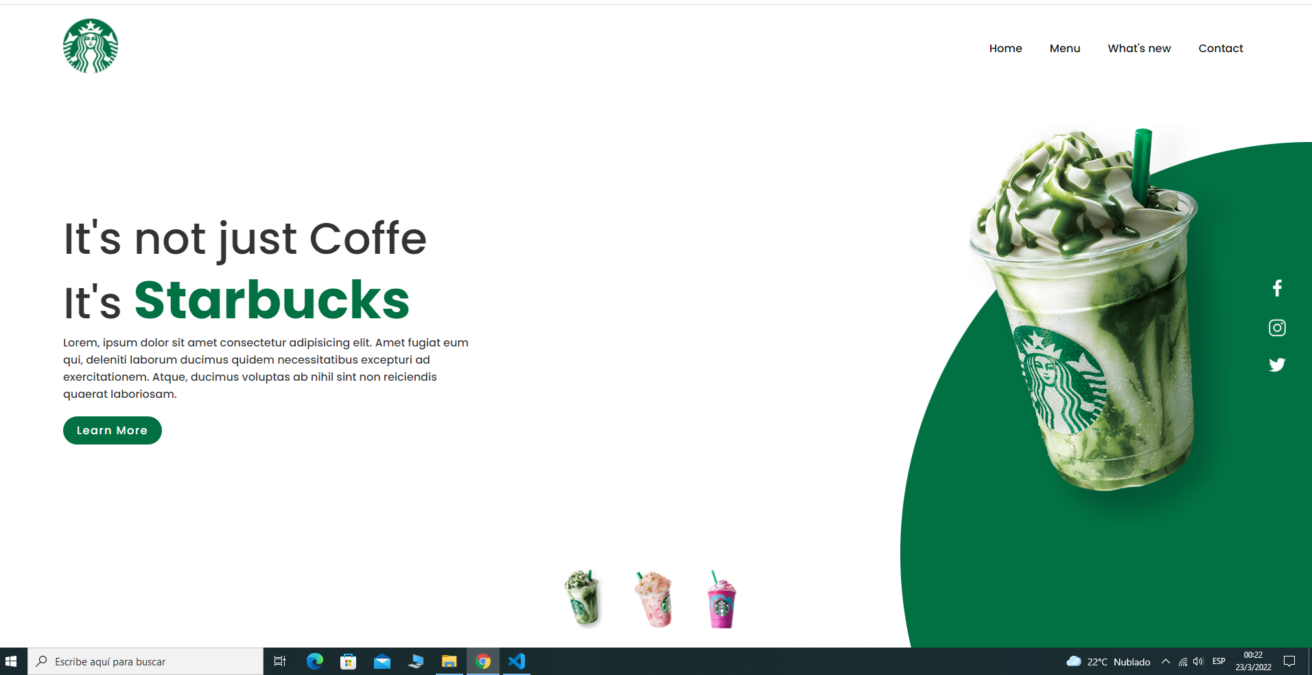 GitHub - Axelh98/starbuckClone: This is a clone of the landigpage of Starbucks. I made it to ...