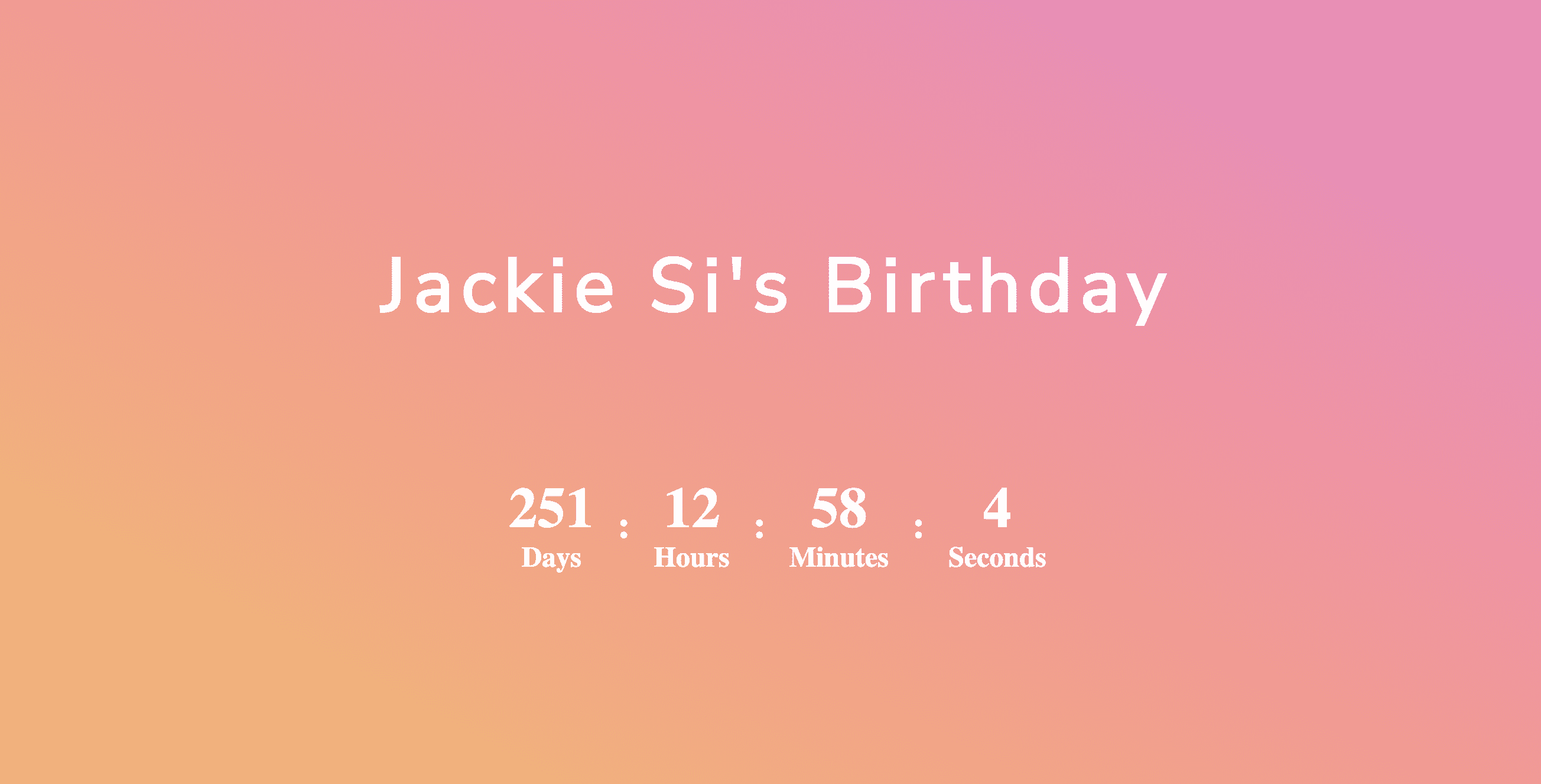 GitHub - Jackie-Si/simple_countdown: A Simple Birthday Countdown React App