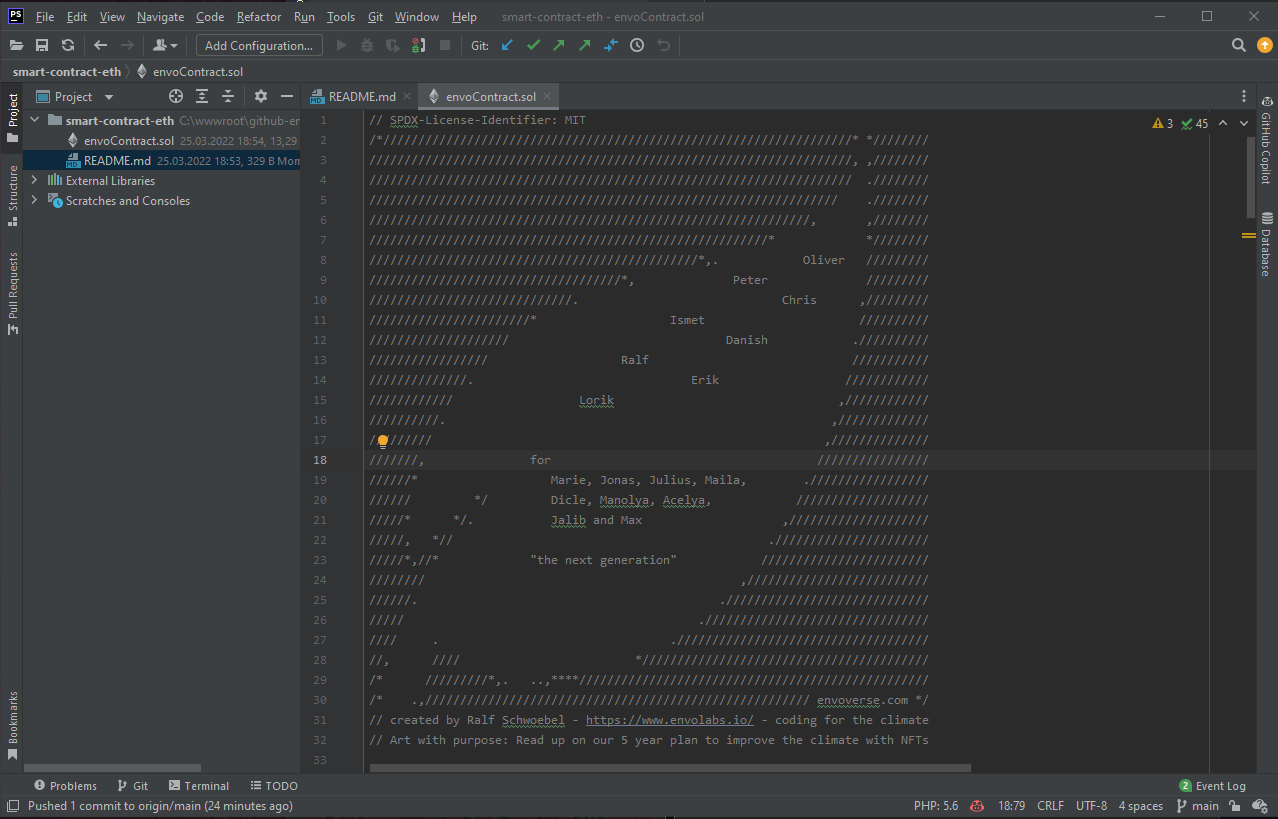 GitHub - envoverse/smart-contract-eth: Our solidity contract as used on ...